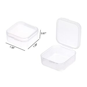 12 Pack Small Plastic Box Clear Bead Boxes Craft Storage Containers with Lids for Organizing Beads, Jewelry Making, Small Items, 1.38x1.38x0.78inch