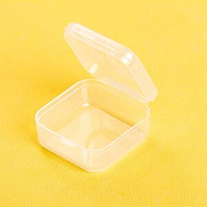 12 Pack Small Plastic Box Clear Bead Boxes Craft Storage Containers with Lids for Organizing Beads, Jewelry Making, Small Items, 1.38x1.38x0.78inch