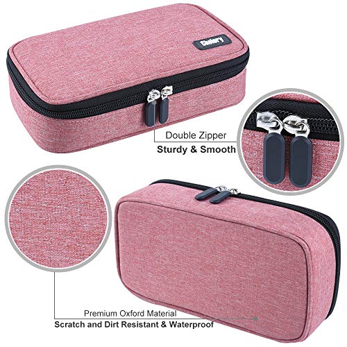 Chelory Pencil Case Large Capacity Pencil Bag Pouch Pen Case Pencil Marker Holder Stationery Organizer Cosmetic Makeup Bag with Big Storage for Teen Boys Girls School & Office Supplies (Light Pink)