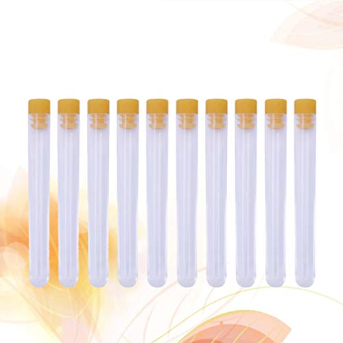 10pcs Transparent Cross-Stitch Needle Tube Sewing Needle Dispenser Organizer Plastic Storage Bottle with Colored Cap Needle case,Sewing Needle Holder(65#)