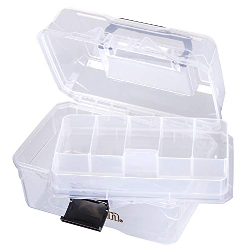 ArtBin 6890AG Small Project Box, Portable Art & Craft Organizer with Lift-Out Tray, [1] Plastic Storage Case, Clear