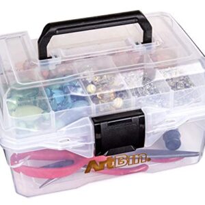 ArtBin 6890AG Small Project Box, Portable Art & Craft Organizer with Lift-Out Tray, [1] Plastic Storage Case, Clear