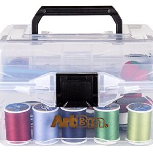 ArtBin 6890AG Small Project Box, Portable Art & Craft Organizer with Lift-Out Tray, [1] Plastic Storage Case, Clear