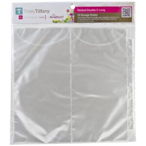 totally-tiffany scrap rack basic storage pages, vertical double, 10-pack, white