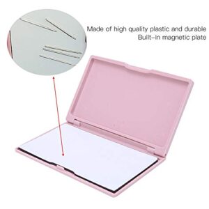 ViaGasaFamido Magnetic Needle Storage Case, Rectangle Magnetic Manual DIY Sewing Stitching Pin Storage Box Plastic Cross Stitch Sewing Knitting Pin Organizer Container Tool