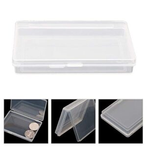 AKOAK Clear Polypropylene Rectangle Mini Storage Containers Box with Hinged Lid for Card,Accessories,Crafts,Learning Supplies,Screws,Drills,Battery,3.38" x 2.24" x 0.43",Pack of 6