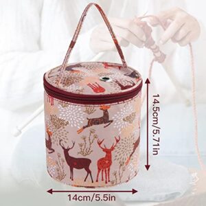 Small Yarn Storage Bags Portable Knitting Bag Case Organizer Crochet Thread Sewing Accessories Storage Tote Bag for Carry Crochet Hooks,Short Knitting Needle,Skein Yarn,Knitting Crochet Supplies