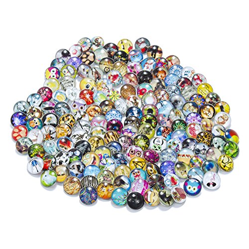 Soleebee BL005 100 pcs Mixed Random Aluminum Glass 18mm Snap Buttons Jewelry Charms (Multi-Style)