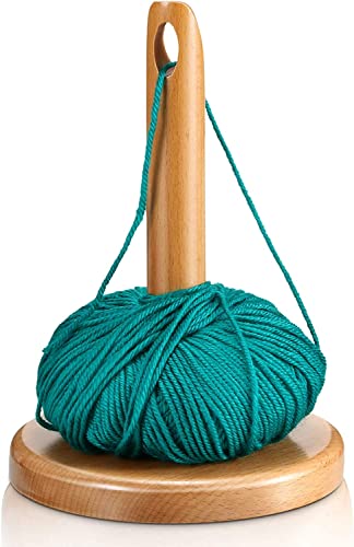 AnNafi® Wood Yarn Holder for Knitting Crochet |Classic Wooden Yarn & Thread Holder |Wooden Frame with Hole |Knitting Embroidery Accessory Gift |Craft & Sewing Supplies |Yarn Organising Tool For Granny