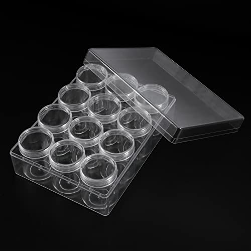 SEHOI 4 Pack 6.3 x 4.8 x 2.15 Inch 12 Grid Clear Plastic Jewelry Box Organizer, 5D Diamond Embroidery Painting Accessories Storage Box, Plastic Bead Storage Containers for Bead Gem Nail Glitter Slime