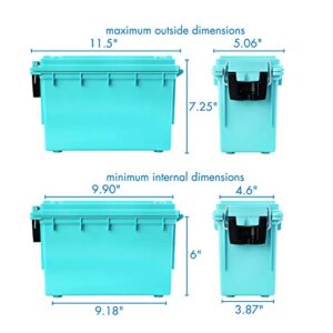 Logix 12533 Stackable Craft Storage Box with Handle, Locking Art Supply Box, Plastic Storage Containers with Lids, Craft Organizer Box, Teal