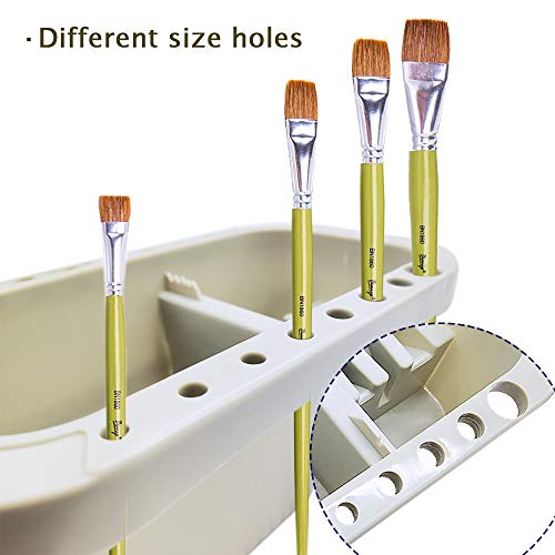 Cshangzei Paint Brush Basin,Plastic Paint Water Cup Brush Tub,Multifunction Artist Brush Washer with Brush Holder,Palettes and Handle for Watercolor Outdoor Indoor Painting