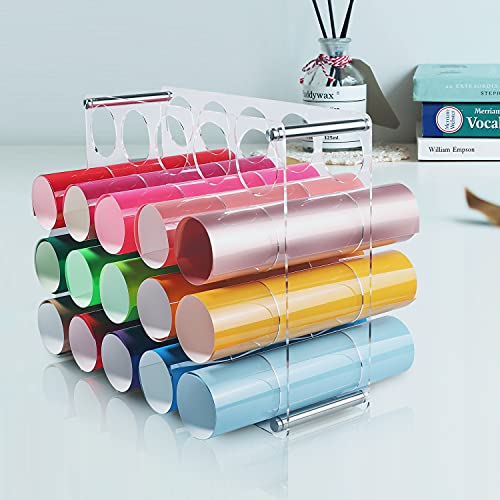 Natonhi Vinyl Roll Holder Vinyl Storage Organize 40-Holes Vinyl Storage Rack for Craft Room Vinyl Roll Storage (2-Pack, Aperture 2.36")