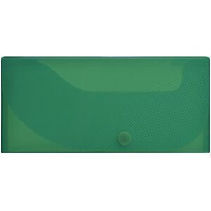 jam paper plastic pencil cases – snap button pencil case box – dark green – sold individually