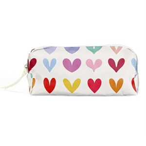 pencil pouch pencil case pencil bag pen case pouch box organizer for teen girls boys school students waterproof zipper pouch for office supplies makeup, heart shape print romantic birthday gift