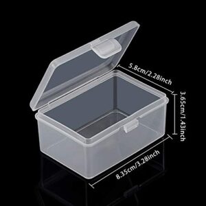 BENECREAT 8Pcs Clear Plastic Box Container Transparent Rectangle Storage Organizer with Lids for Beads, Small Items and Other Craft Projects, 3.2x2.2x1.4"