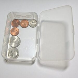 Maymom Small Plastic Box with Hinged Lid for Small Parts, Crafts, Beads, Jewelry and Watch Parts (6 Boxes, Clear)