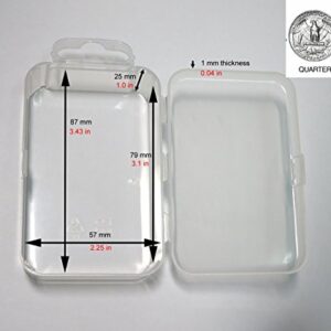 Maymom Small Plastic Box with Hinged Lid for Small Parts, Crafts, Beads, Jewelry and Watch Parts (6 Boxes, Clear)