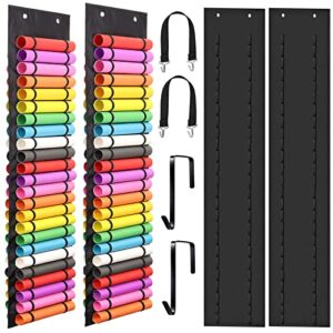 loloka 2 packs vinyl storage organizer with 48 compartment, vinyl roll holder, vinyl storage rack with 2 hooks, hanging organizer storage with 96 roll compartments (black,96)