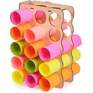 Woodencrew 15 Holes Wall Mount Vynil organizator, Vinyl Storage Organizer, Rack Acrylic Holder, Art Roll Organizer, Craft Tower, Multiple Large Holes Display Stand for Vinyl Rolls V1.1