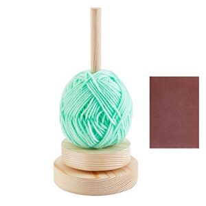 PH PandaHall Wood Yarn Holder with Twirling Mechanism, 1 Set Classic Wooden Spinning Yarn Thread Holder 10x19.9cm/3.9x7.8" Rotatable Skein Holder for Knitting Embroidery, Dia 12mm Stick, Burlywood