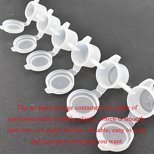 HAHIYO 8Strips(48Pots) 3ml/0.1oz Clear Plastic Empty Paint Pot Strip Mini Paint Container Small Paint Cup Airtight Paint Storage Craft Storage Container with Lids for Kid Classroom Art Craft