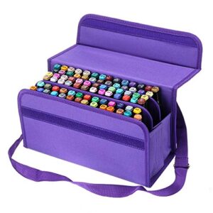 BTSKY Handy 80 Slot Carrying Lipstick Organizer Marker Case Holder for Touch Spectrum Noir Paint S, Purple