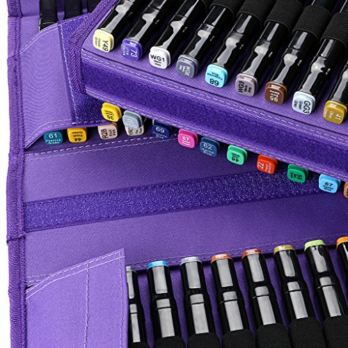 BTSKY Handy 80 Slot Carrying Lipstick Organizer Marker Case Holder for Touch Spectrum Noir Paint S, Purple