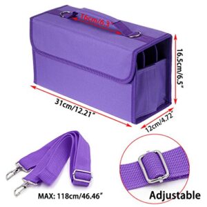 BTSKY Handy 80 Slot Carrying Lipstick Organizer Marker Case Holder for Touch Spectrum Noir Paint S, Purple