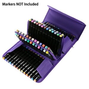 BTSKY Handy 80 Slot Carrying Lipstick Organizer Marker Case Holder for Touch Spectrum Noir Paint S, Purple