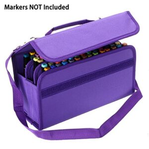 BTSKY Handy 80 Slot Carrying Lipstick Organizer Marker Case Holder for Touch Spectrum Noir Paint S, Purple