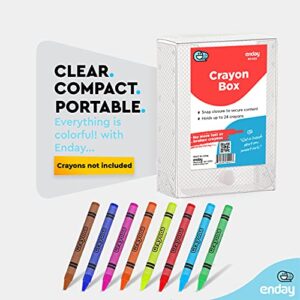 Crayon Box Storage Containers, Clear Crayon Case, Plastic Crayon Boxes for Kids, Cards Small Supplies Organizers Boxes, Snap Closure, 4 Pack – By Enday