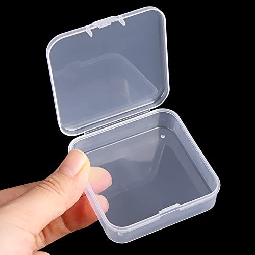 24 Pack Small Clear Plastic Storage Containers with Lids,Beads Storage Box with Hinged Lid for Beads,Earplugs,Pins, Small Items, Crafts, Jewelry, Hardware (2.9x2.9 x1 & 2.1x2.1 x0.8 Inches)