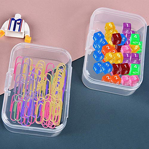 24 Pack Small Clear Plastic Storage Containers with Lids,Beads Storage Box with Hinged Lid for Beads,Earplugs,Pins, Small Items, Crafts, Jewelry, Hardware (2.9x2.9 x1 & 2.1x2.1 x0.8 Inches)