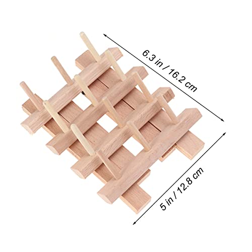 Amosfun 12 Thread Holder Hair braiding Rack Spool Wooden Braid Divider Stand Separator- Spool Folding Beech Reel Bobbin Thread Organizer- Wire Frame Rack for Quilting Crafts Sewing Embroidery