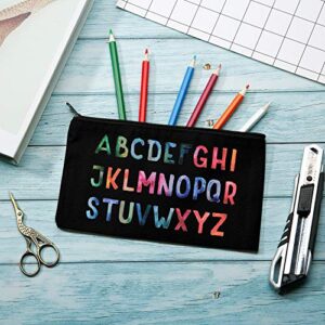 Outus Canvas Zipper Pouch Bags Canvas Makeup Bags Pencil Case Blank DIY Craft Bags for Travel DIY Craft School Classroom Supplies, Black (30 Pieces)