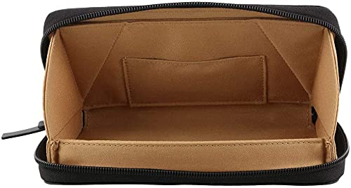 SUN-STAR FLat Pencil Case Compact, Cosmetic Makeup Pouch, Lay Flat Pen, Black