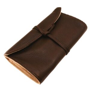 pilot pensemble roll pen case 5 pocket cowhide dark brown