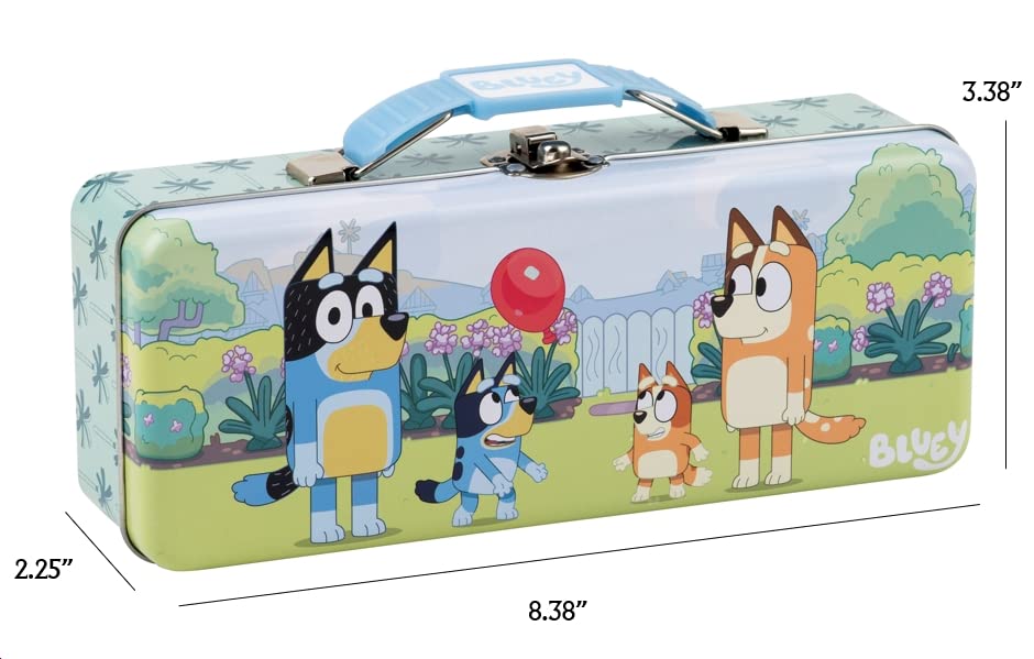 The Tin Box Company Bluey Pencil Box with Handle Clasp & Hinge, Model: 479407-12