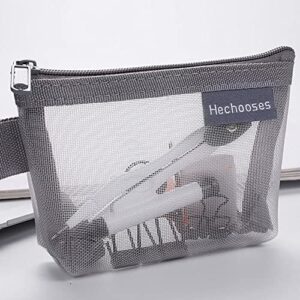 Beamach 3Pcs Hechooses 2023 New Portable Mesh Storage Bag, Hechooses Pencil Case Nylon Small Zipper Pouch Pouch Mesh Coin Purse Mini Mesh Zipper Cosmetic Bag Multi-Purpose Small Storage Bag (Grey)