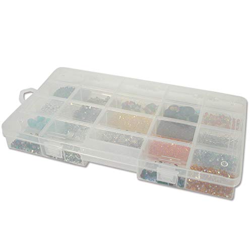 Keeper Box Bead, Craft Supplies, Findings, or Tool Organizer Large 13 X 7.5-20 Compartments - KPR3