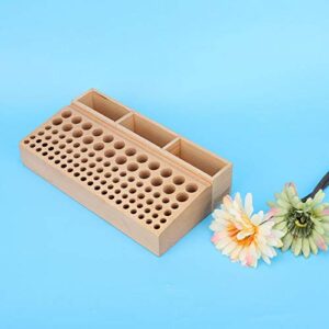 100 Holes Wooden Storage Rack Leather Craft Punching Tool Holder Stand Organizer for Paint Brush Punching Tools Storage(100 Holes)