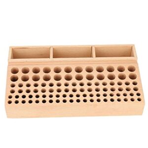 100 Holes Wooden Storage Rack Leather Craft Punching Tool Holder Stand Organizer for Paint Brush Punching Tools Storage(100 Holes)