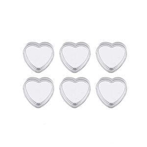 pzrt 6pcs diamond painting wax storage case transparent ps plastic heart shaped glue clay organizer