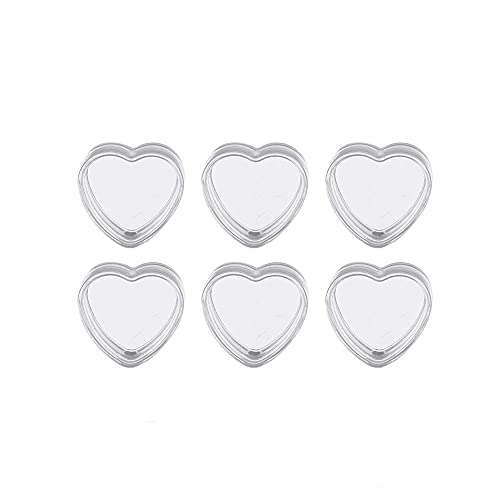 PZRT 6pcs Diamond Painting Wax Storage Case Transparent PS Plastic Heart Shaped Glue Clay Organizer