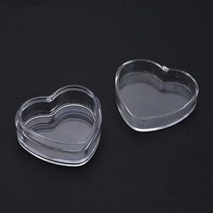 PZRT 6pcs Diamond Painting Wax Storage Case Transparent PS Plastic Heart Shaped Glue Clay Organizer