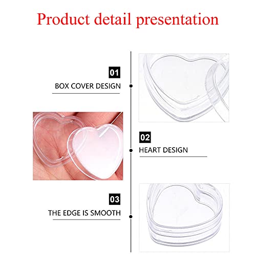 PZRT 6pcs Diamond Painting Wax Storage Case Transparent PS Plastic Heart Shaped Glue Clay Organizer