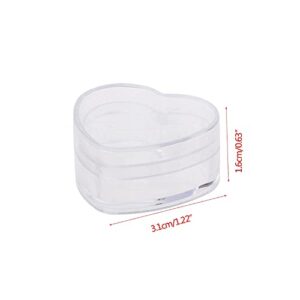 PZRT 6pcs Diamond Painting Wax Storage Case Transparent PS Plastic Heart Shaped Glue Clay Organizer