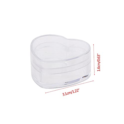 PZRT 6pcs Diamond Painting Wax Storage Case Transparent PS Plastic Heart Shaped Glue Clay Organizer