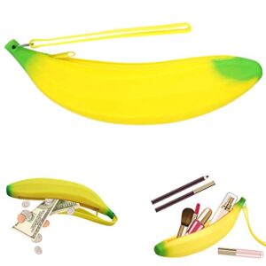 lotusflowert cute silicone banana shape pencil case bag coin bag key pouch(yellow) 11